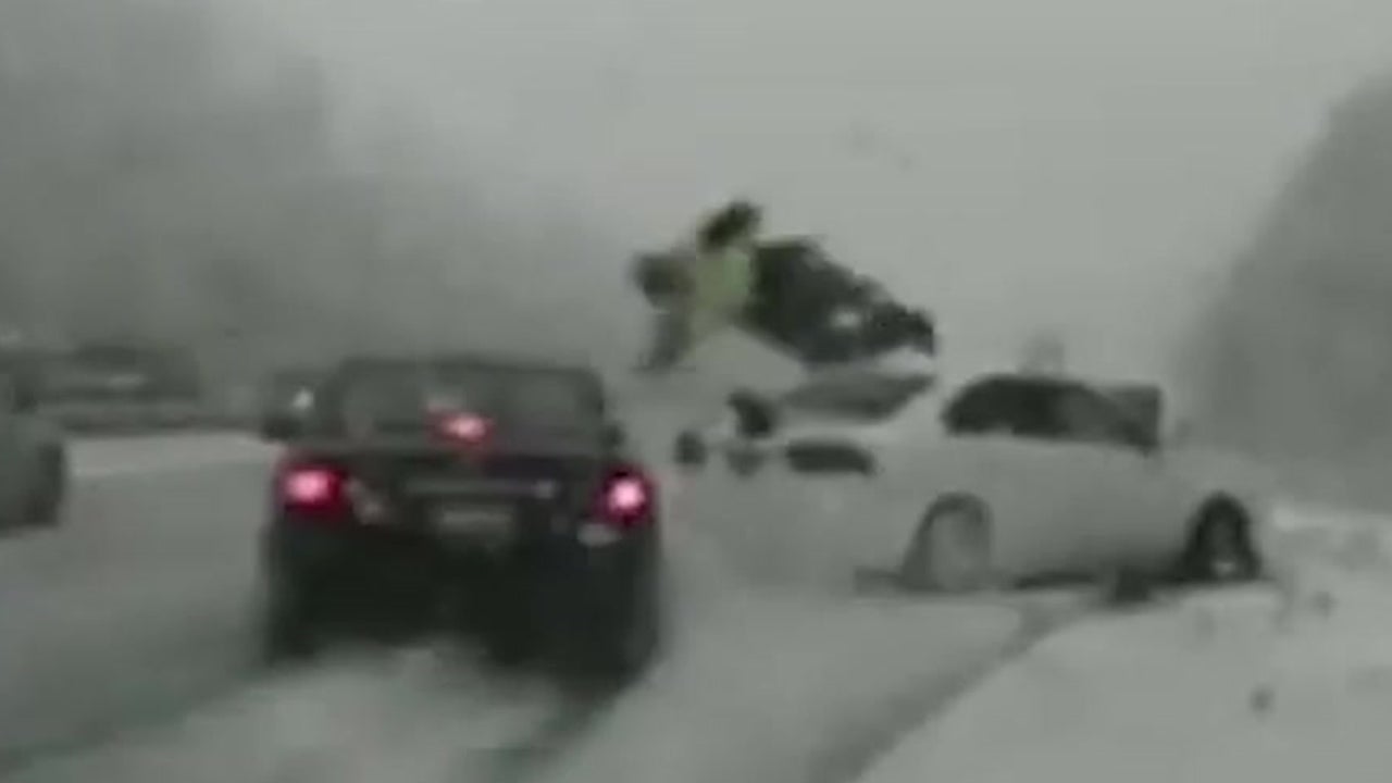 Snow Car Crash Gif