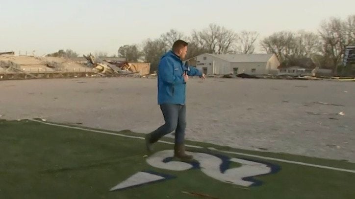 Turf Ripped Away On High School Football Field By Arkansas Tornado ...