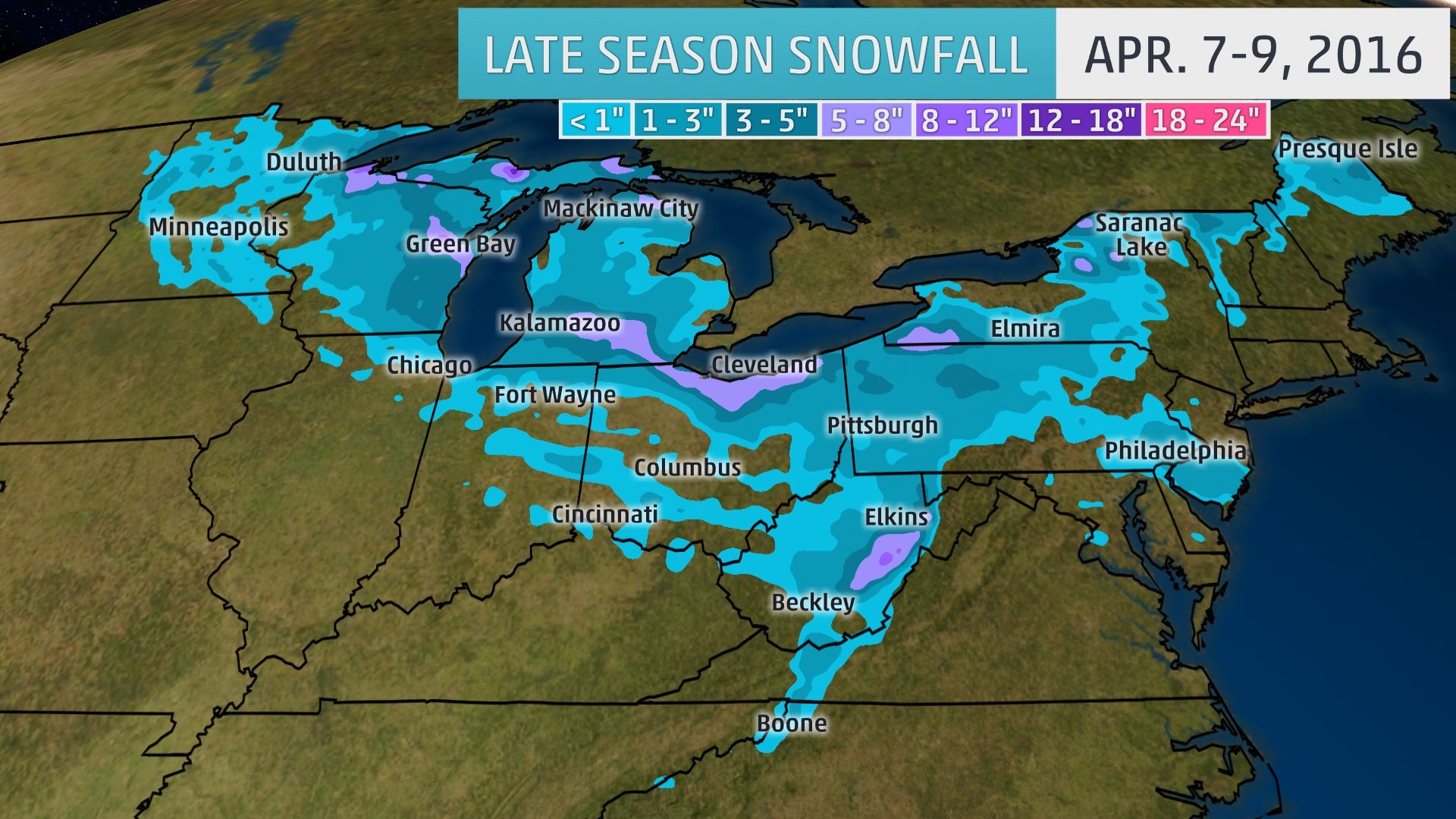 Late Season Snow Blankets the Great Lakes and Northeast in Early April ...