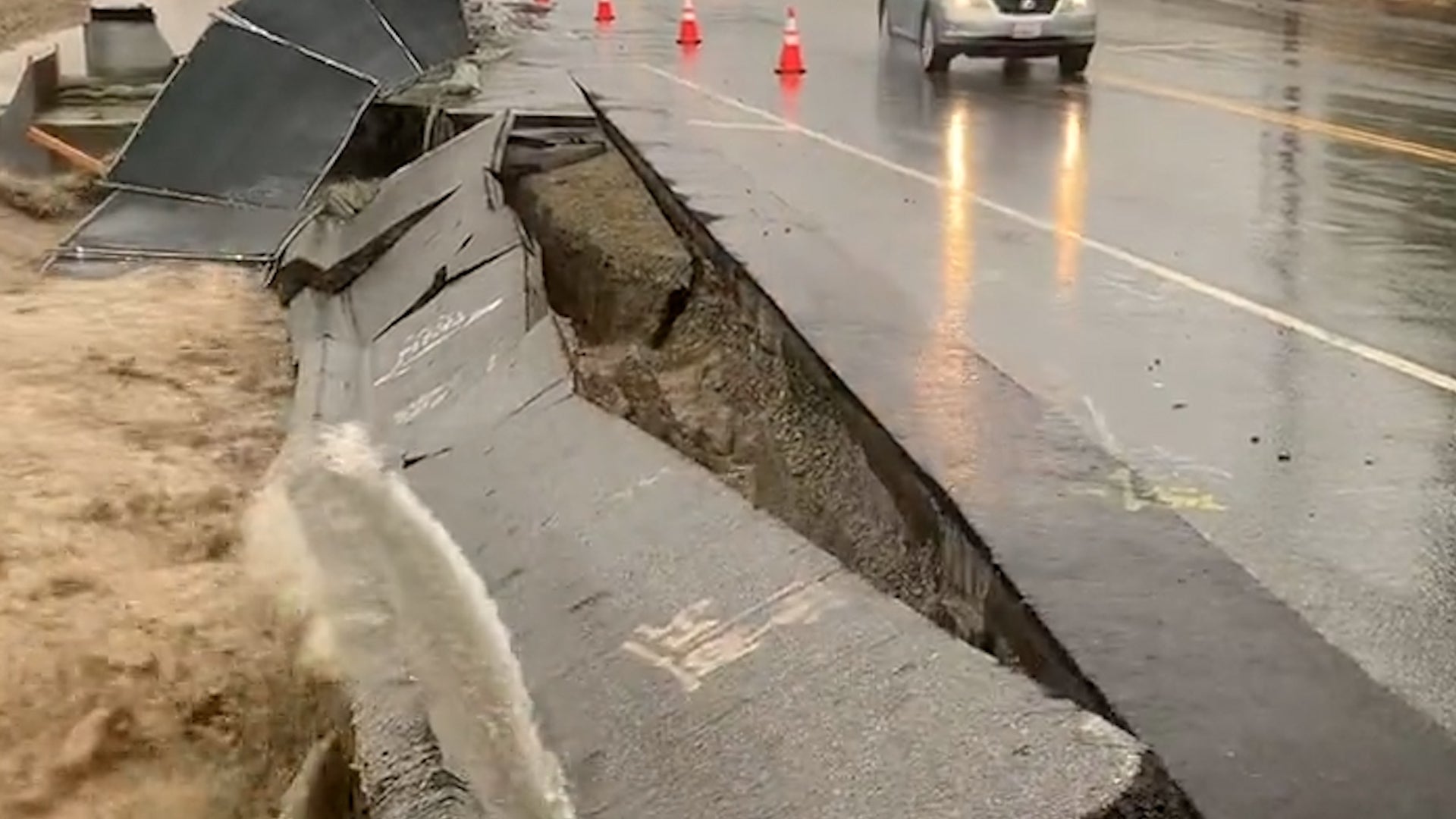 Watch Road Collapse In CA As Cars Drive By - Videos from The Weather ...