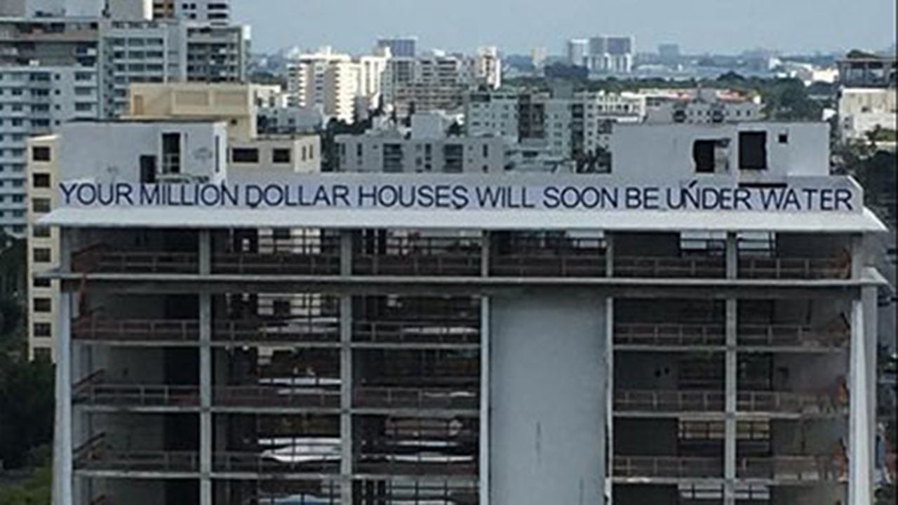 Mysterious Message Warns South Beach, Miami of Rising Sea Levels | The ...