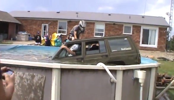Watch: Jeep Crashes Into Pool | The Weather Channel