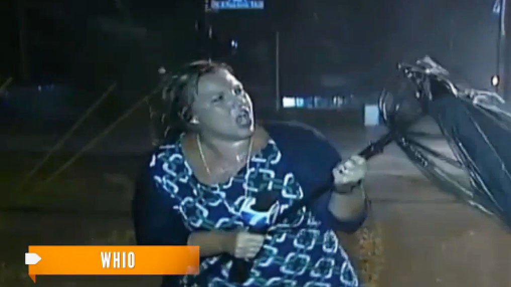 WHIO Reporter DRENCHED By Storm | The Weather Channel