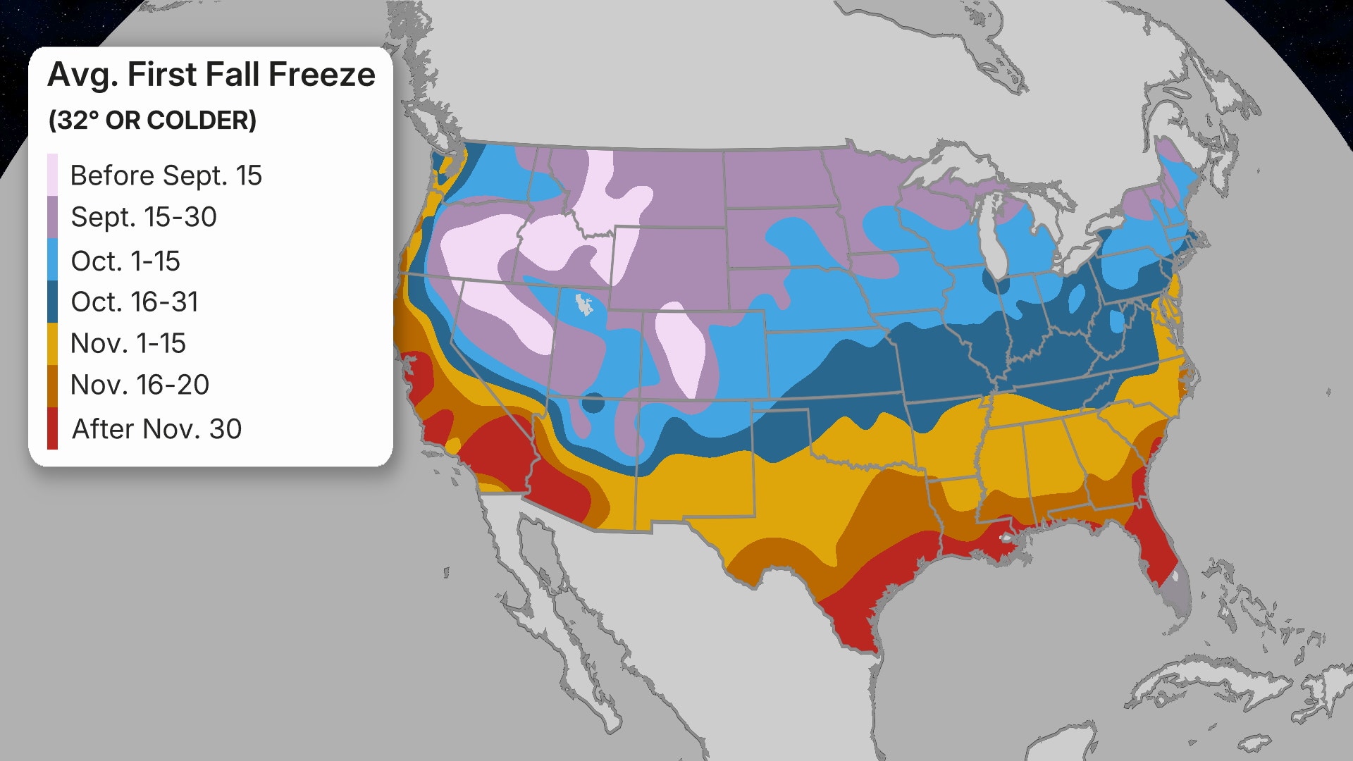 When The First Fall Freeze Typically Occurs | Weather.com