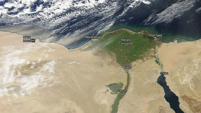 Animated GIF Shows Dust Storm Rush Into Egypt | The Weather Channel