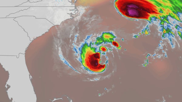 Map Tracker For Hurricanes Imelda And Humberto: Satellite, Spaghetti ...