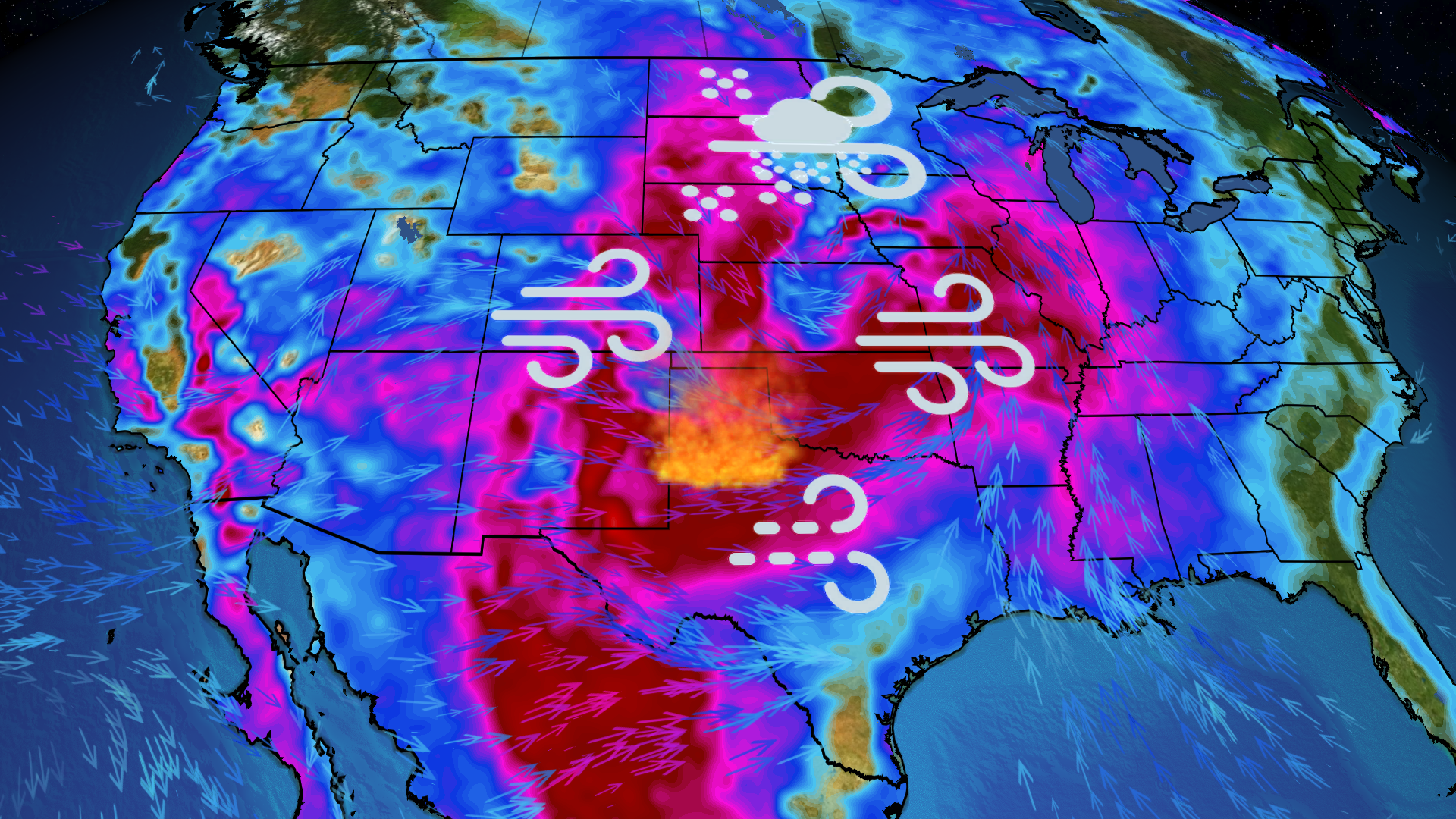 Fire And Blizzard Conditions Expected With High Wind Threat - Videos ...