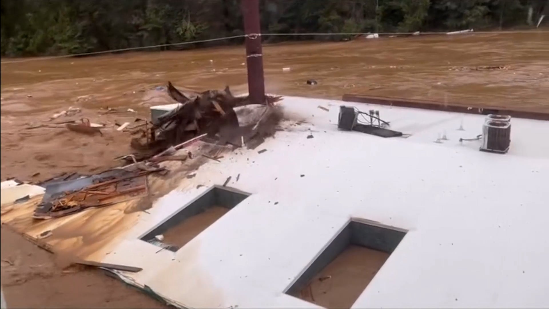 Shipping Container, Building Mangled By Flood - Videos from The Weather ...