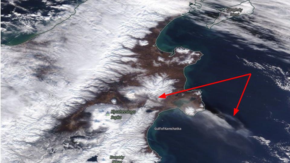 Satellite Shows Ash Plume From Russian Volcano Streaking Across the ...