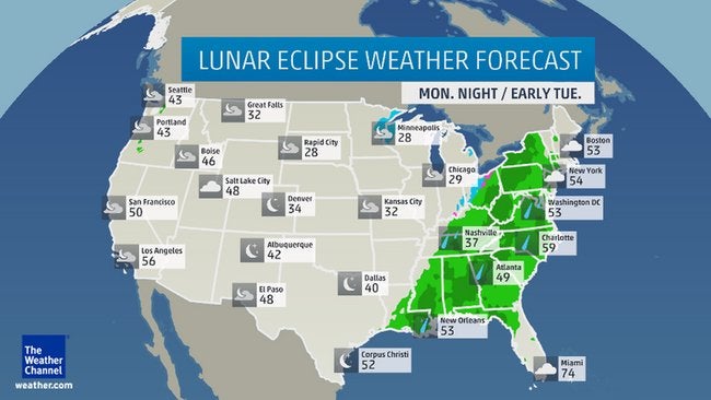 Tonight's Lunar Eclipse Forecast: How to See It and When | The Weather ...