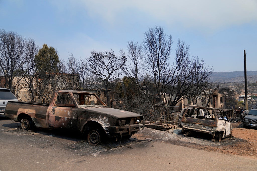 Photos Show Wildfires Burning In Greece As Europe Swelters In Heat Wave ...