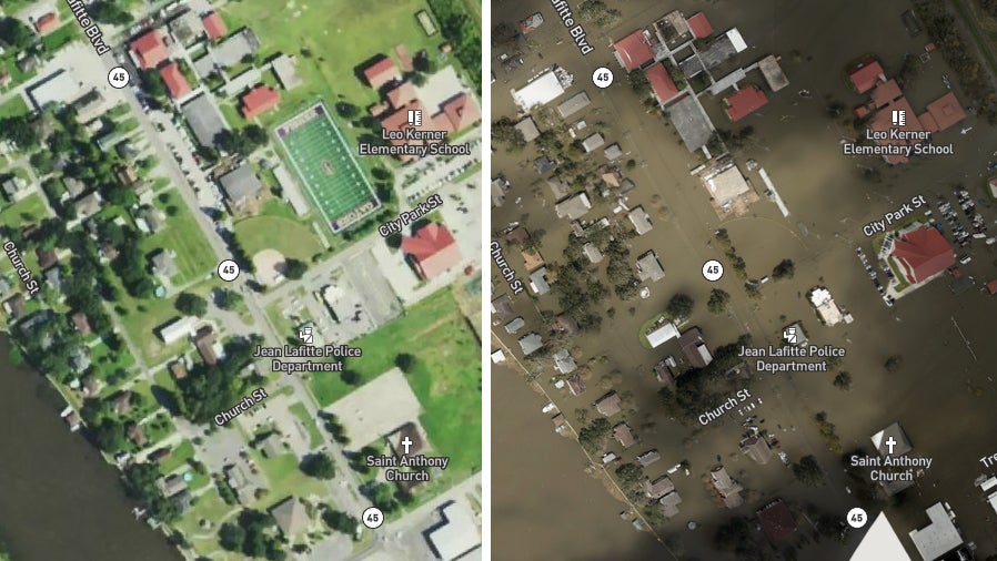 Hurricane Ida's Devastation Revealed in Before and After Aerial Images ...