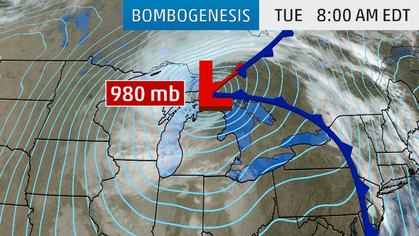 Great Lakes Storm Undergoes Bombogenesis, Downs Trees and Powerlines in ...