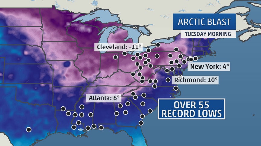 Deep Freeze Recap: Coldest Temperatures of the Century for Some | The ...