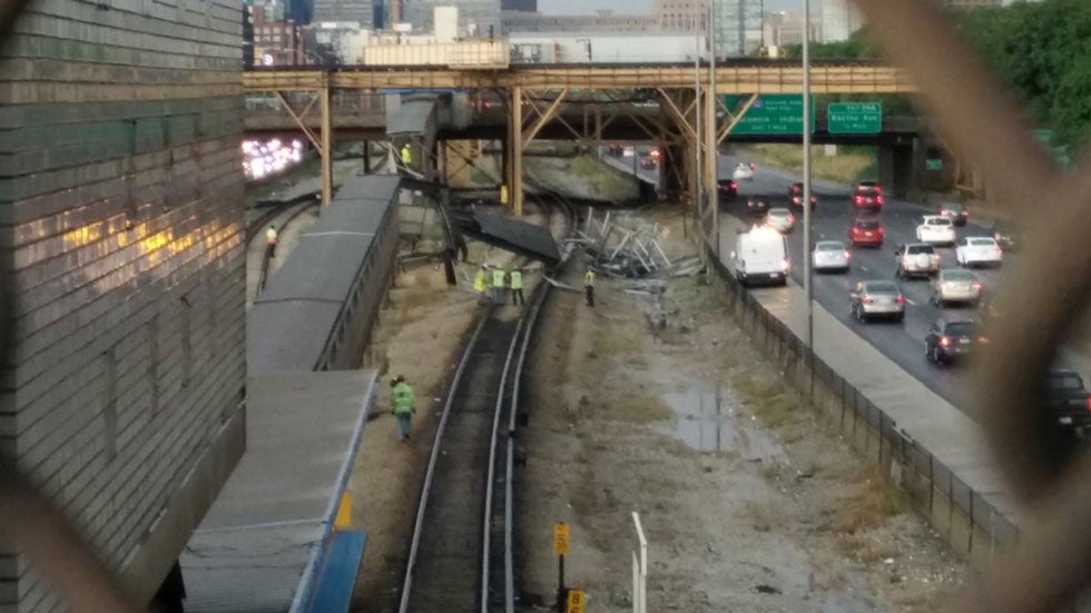 Train Platform Damaged, CTA Service Suspended in Strong Chicago Storms ...