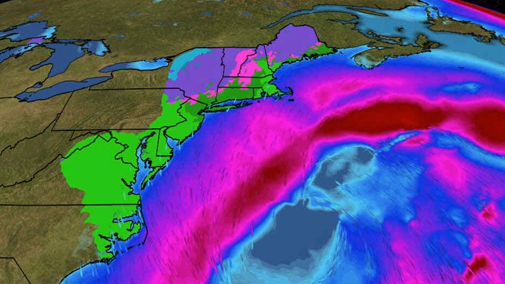 Coastal Storm to Bring Snow and Ice to Interior Northeast as Coastal ...