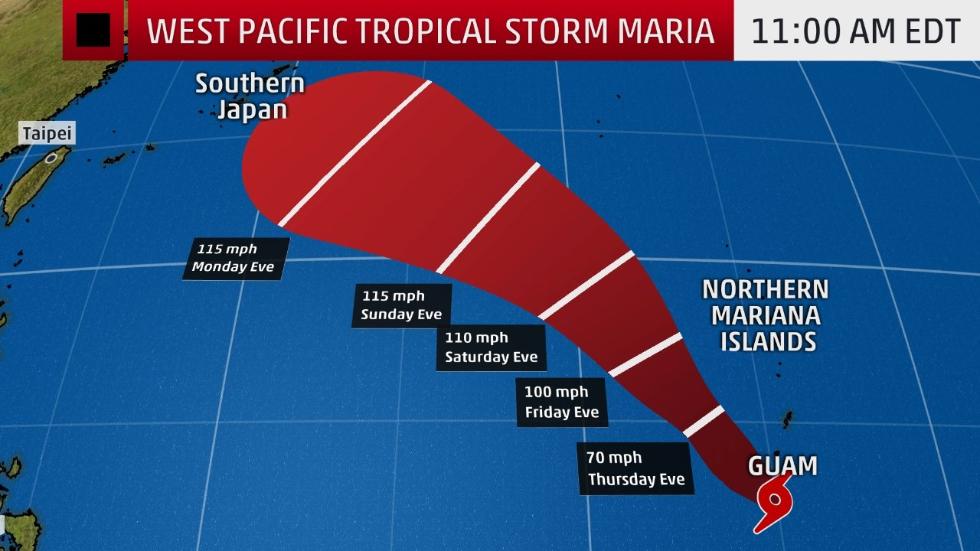 West Pacific Maria Intensifying Northwest of Guam; Why This Name is ...