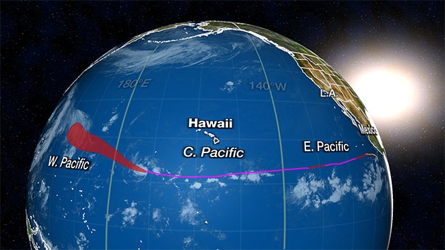 Dora Now A Tropical Storm As Unusually Long Pacific Voyage Continues ...