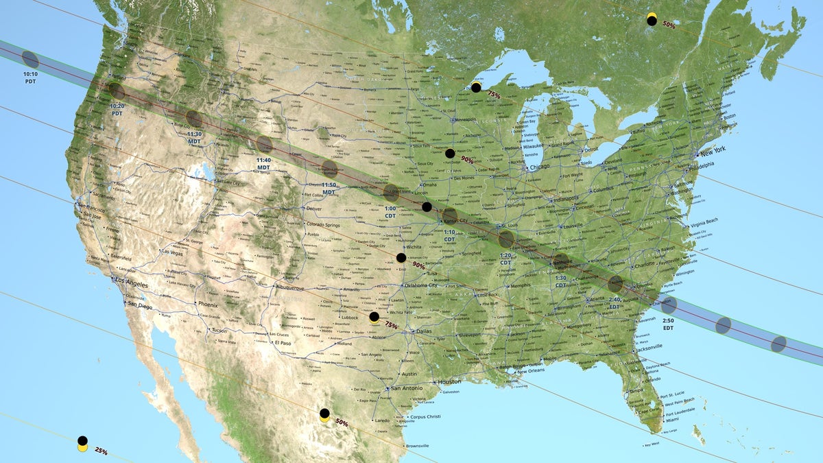 NASA Creates Extremely Accurate Map for August's Total Solar Eclipse ...