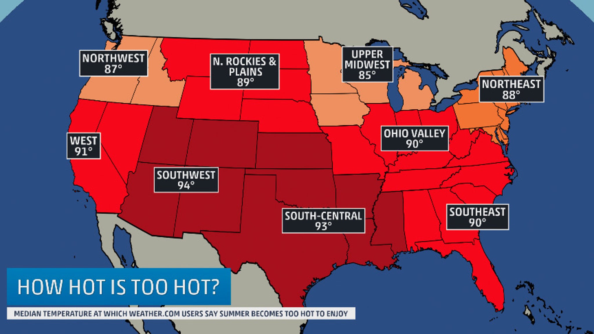 New Survey Reveals What Temperature Is Too Hot To Enjoy in the Lower 48 ...