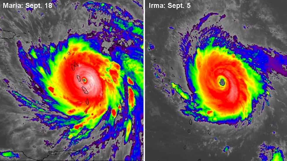 Hurricanes Maria and Irma a Rare Atlantic Category 5 Pair in the Same ...