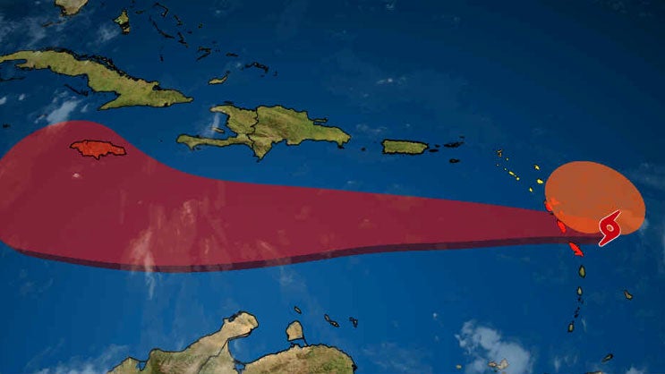 Tropical Storm Isaac Pushing into the Lesser Antilles Thursday With ...