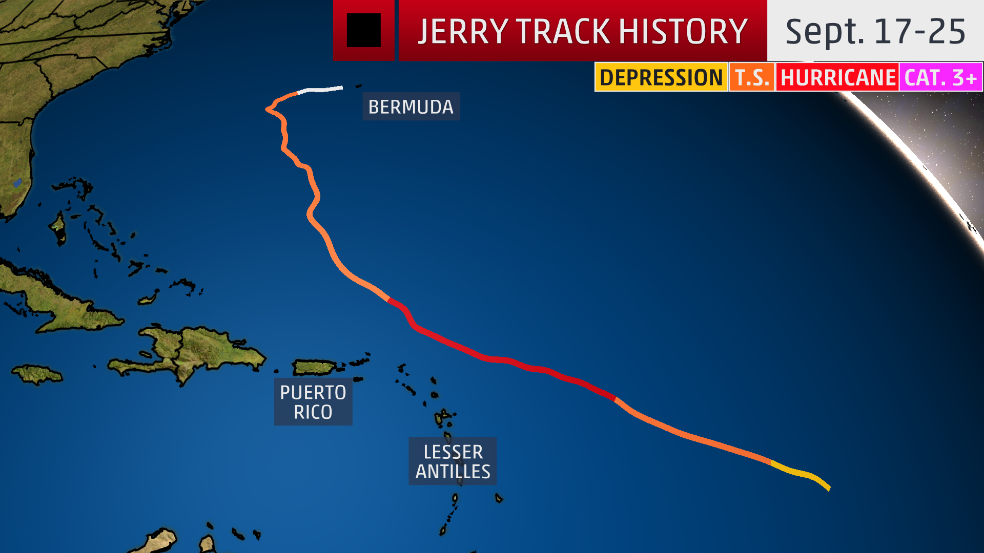 Hurricane Jerry Skirts the Lesser Antilles and Falls Apart Before ...