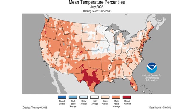 Record Hot July In Texas And Nation's Third Hottest Month, NOAA Says ...