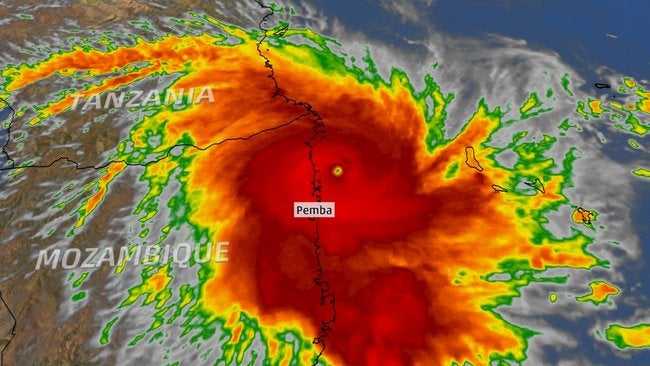 Tropical Cyclone Kenneth Making Catastrophic, Unprecedented Strike on ...