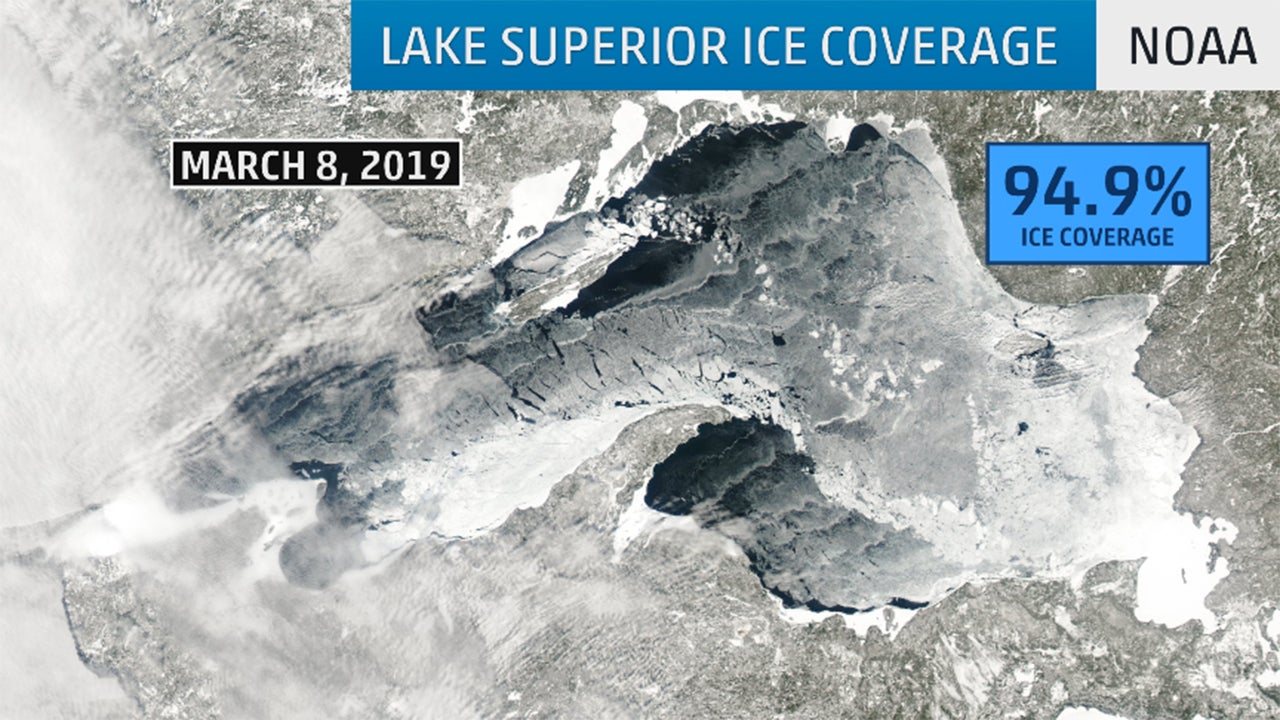Lake Superior Ice Coverage Neared 100 Percent After Frigid Cold Spell ...