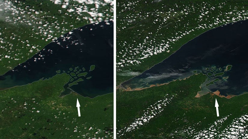 Floodwaters Turn Lake Superior's Shoreline Waters Into a Murky Mess ...