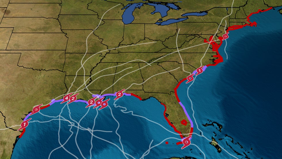 Nearly the Entire U.S. Atlantic and Gulf Coastline Has Been in a ...
