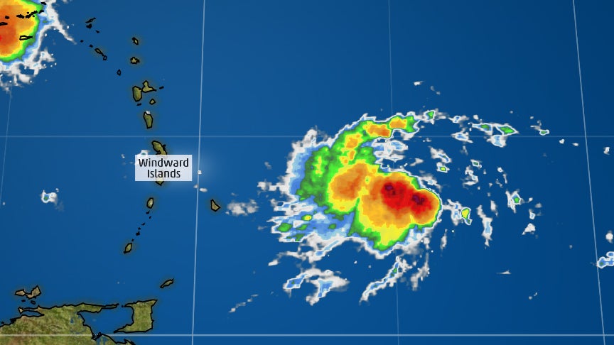 Potential Tropical Cyclone Nine Nearing Windward Islands; Tropical ...