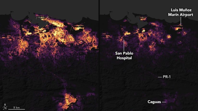 NASA Satellite Images Show Extent of Power Outages in Puerto Rico After ...