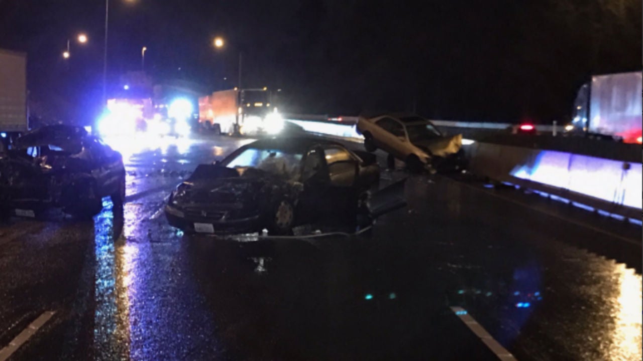 Ice, Freezing Rain Triggers 30-Car Pileup, Sends Semi Over Embankment ...