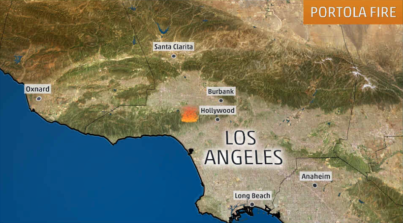 Evacuations Ordered, Homes Threatened as Portola Fire Blazes in Los ...