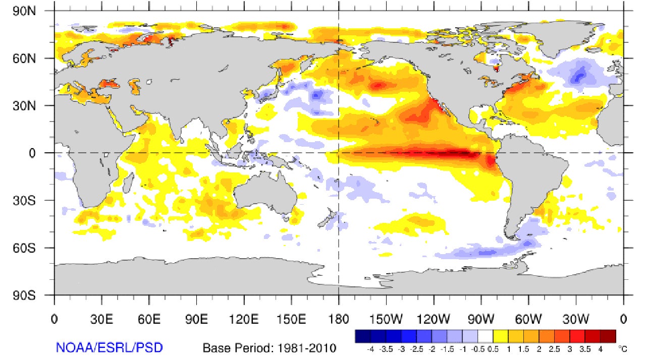 Strong El Niño Expected To Last Through Winter And Into Spring Noaa