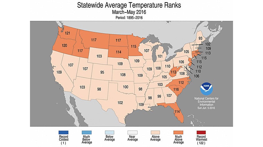 Spring 2016 Was Warm and Wet in the United States; Alaska Shatters ...