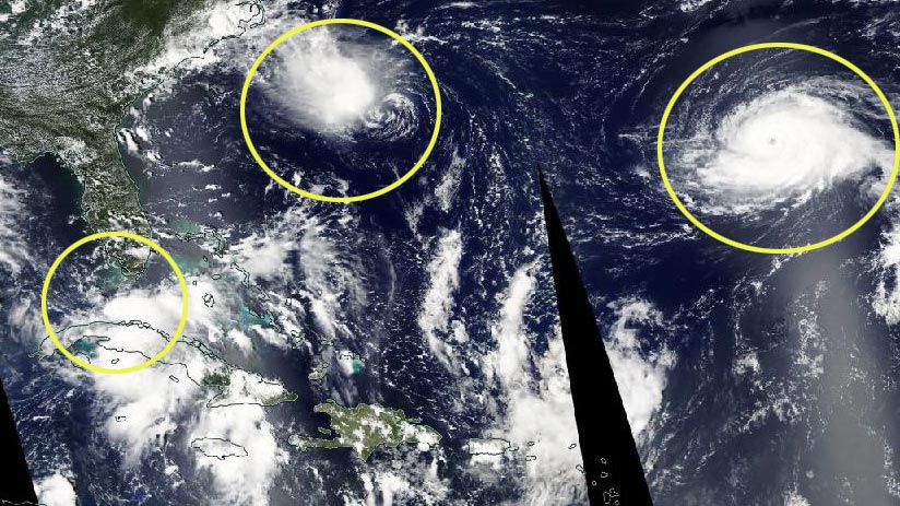 Atlantic Has Three Tropical Cyclones at Once for First Time in Nearly ...