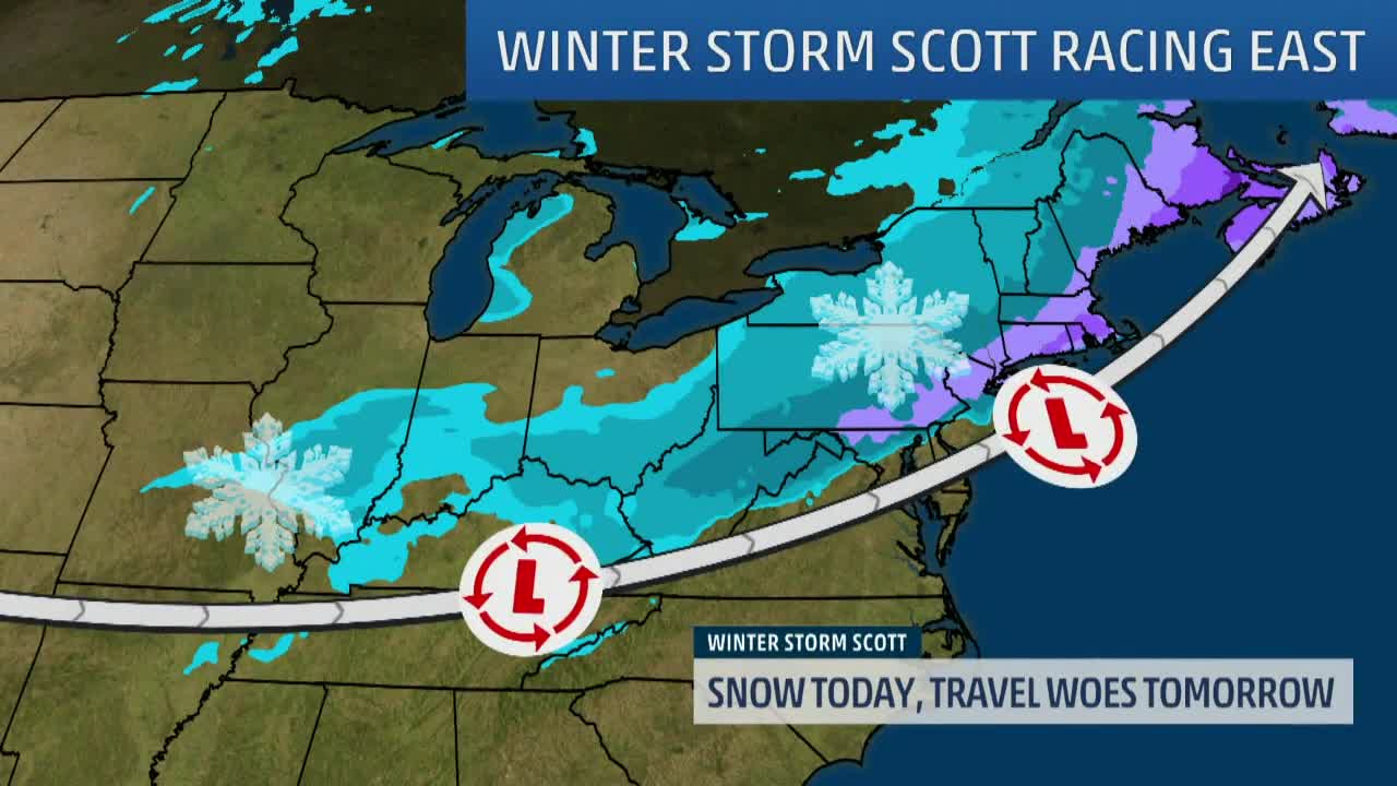 Winter Storm Scott Spreading Snow Across the Northeast Into Early ...