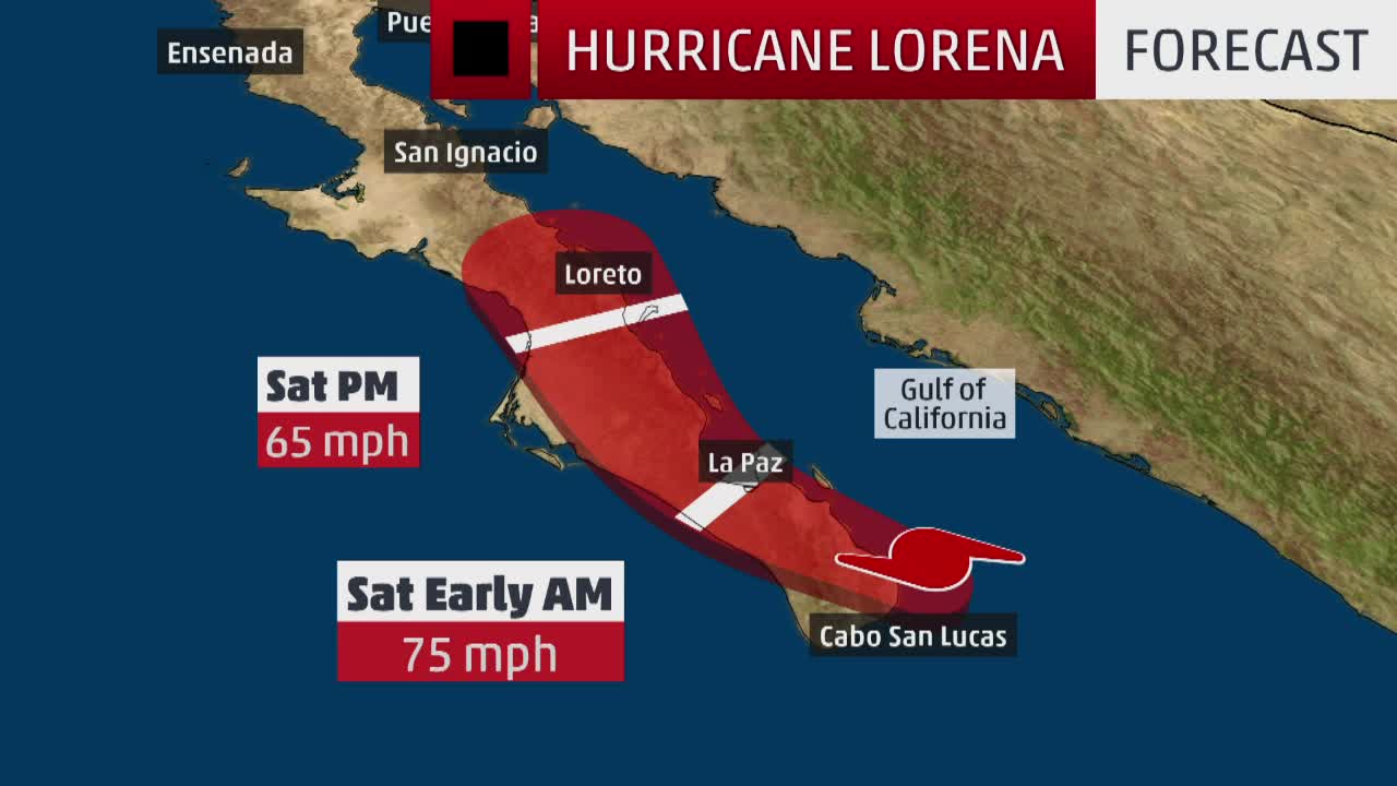 Hurricane Lorena Battering Mexico's Baja California Peninsula; May ...