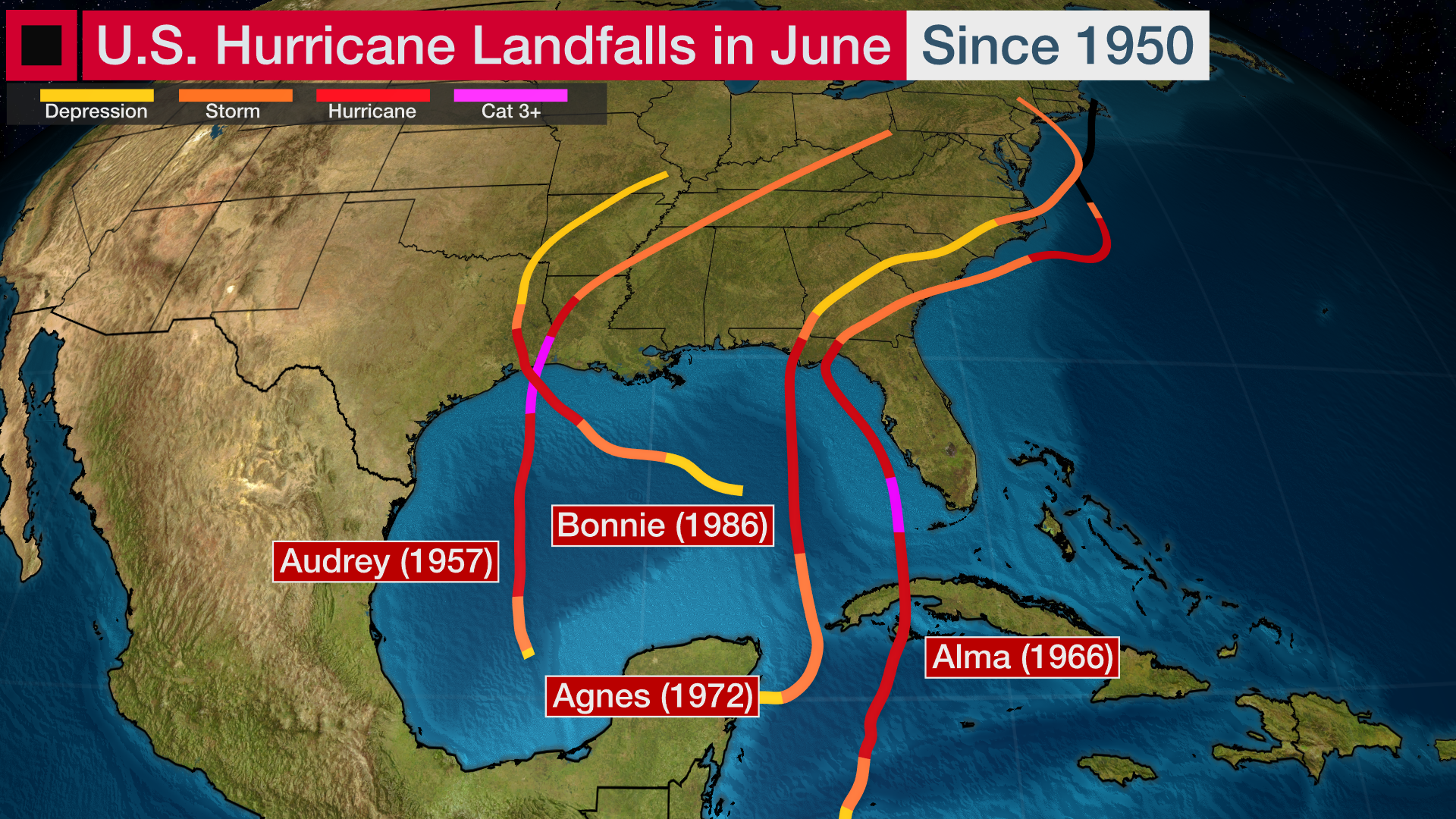The Last June U.S. Hurricane Landfall Was Decades Ago, But Tropical ...