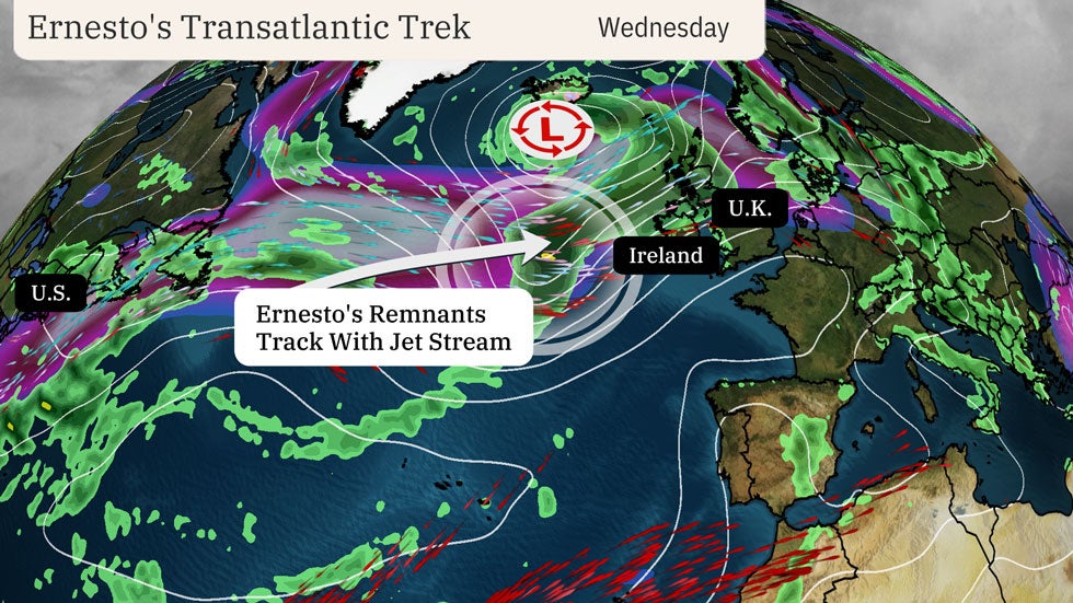 Hurricane Ernesto's Remnants Will Make Transatlantic Journey To Ireland ...