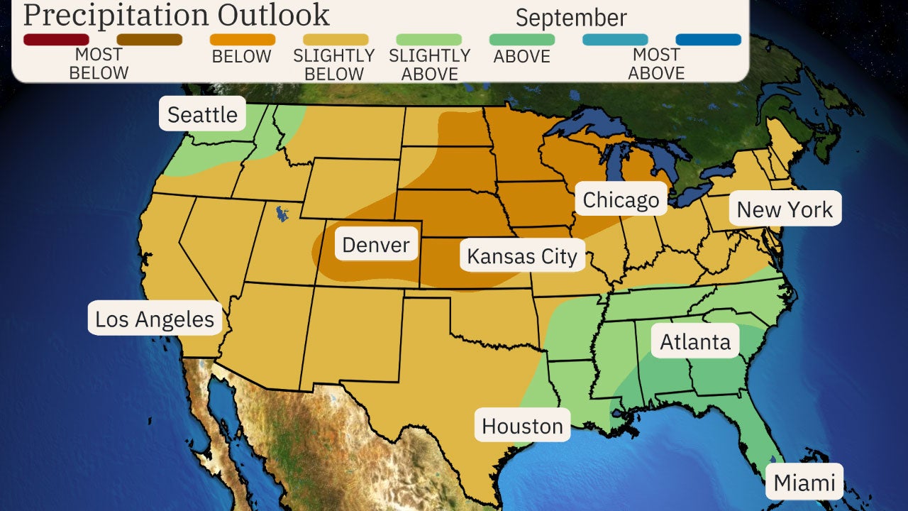 September Temperature Forecast Features Summer's Leftover Warmth In ...