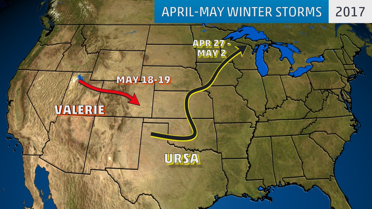 Where Winter Storms Typically Track in April and May | Weather.com