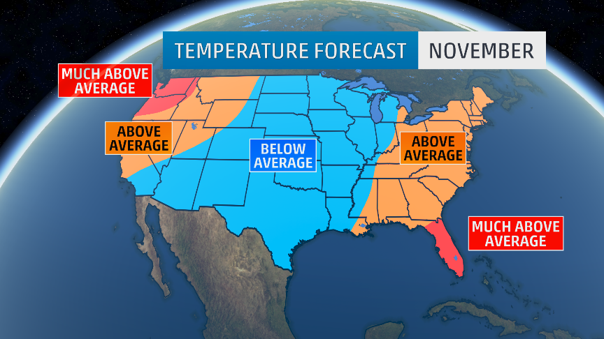 Fall 2015 Temperature Forecast from The Weather Channel | The Weather ...