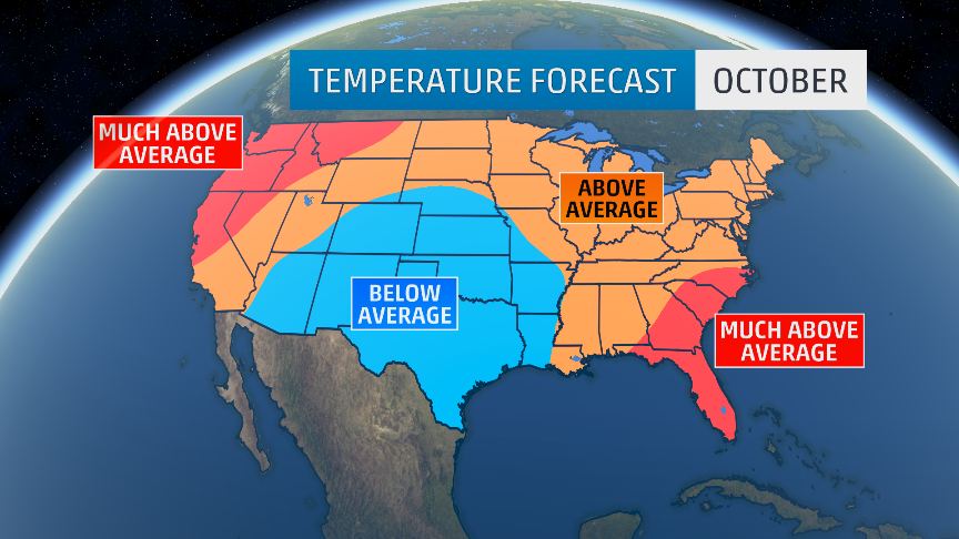 Fall 2015 Temperature Forecast from The Weather Channel | The Weather ...