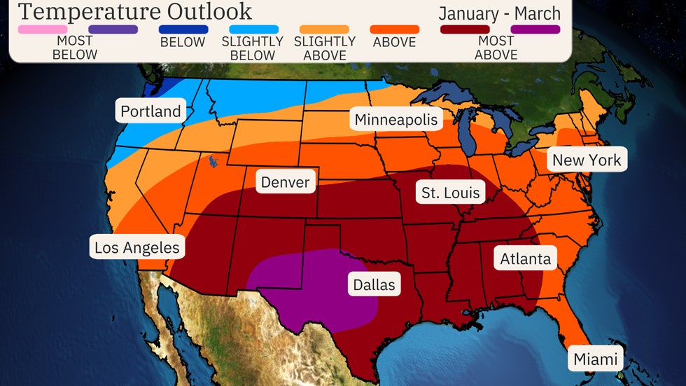 January To March 2025 US Temperature Forecast | Weather.com