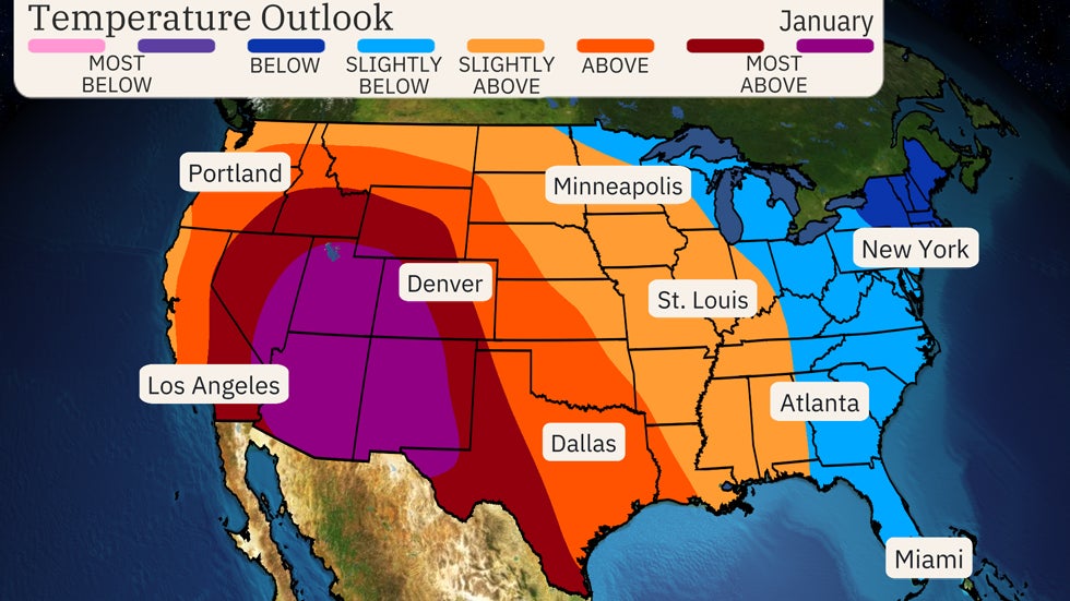 January Temperature Forecast Trends Colder In East, Remains Mild In ...