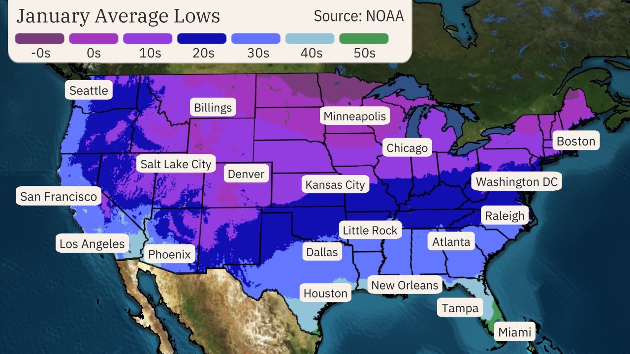How Average Temperatures Typically Fall Into Winter In The United ...